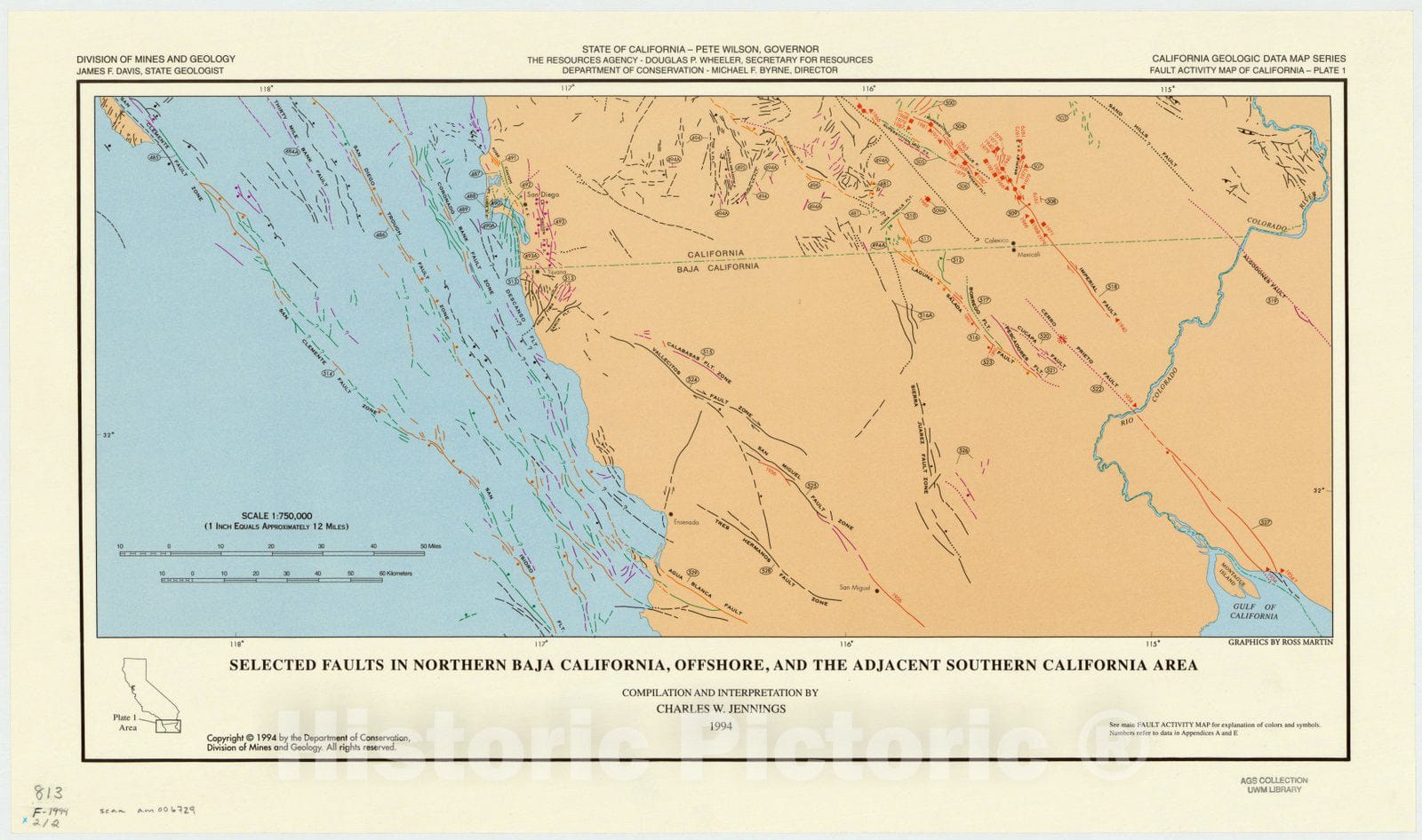 Map : California 1994, Fault activity map of California and adjacent a ...