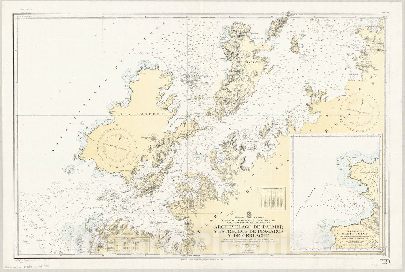 Map : Graham Land 1964, Antique Vintage Reproduction – Historic Pictoric