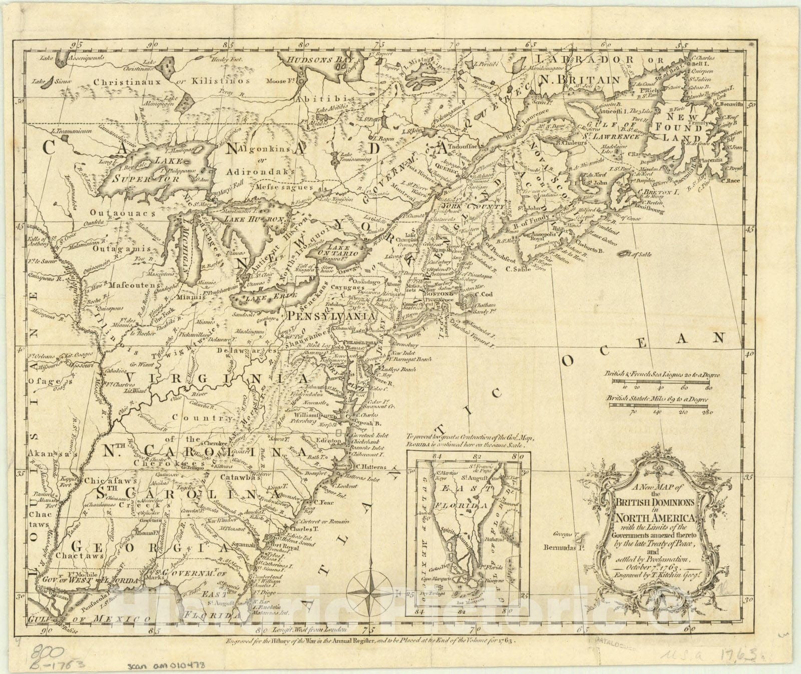 Map : North America 1763 1, Antique Vintage Reproduction – Historic ...