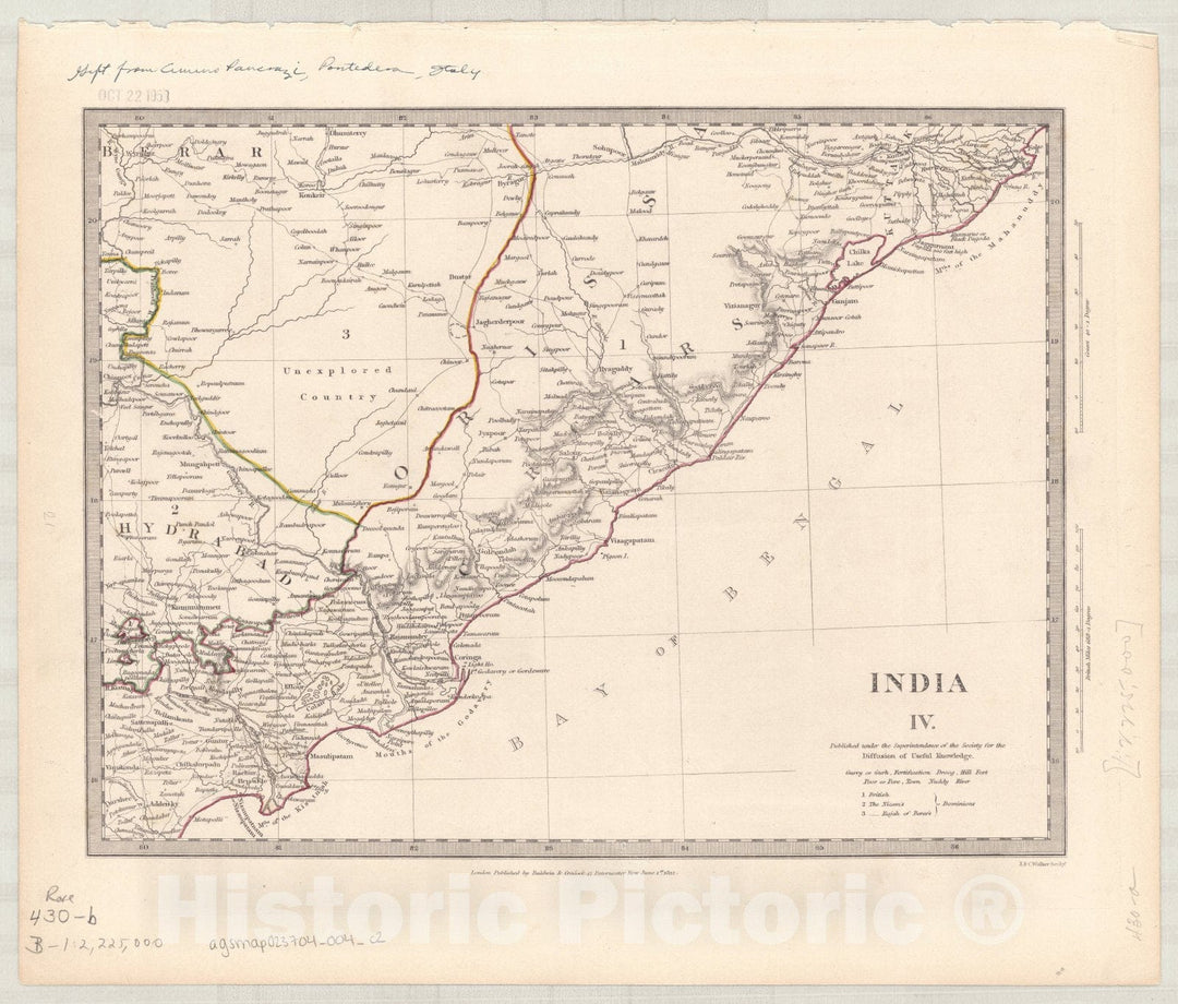 Map : India and Ceylon 1853 10, India and Ceylon , Antique Vintage Rep ...
