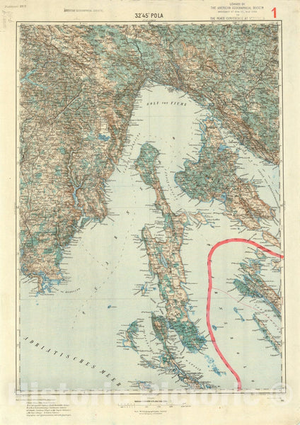 Map : Pola (Pula), Croatia 1914 2, Generalkarte von Mitteleuropa, Anti ...