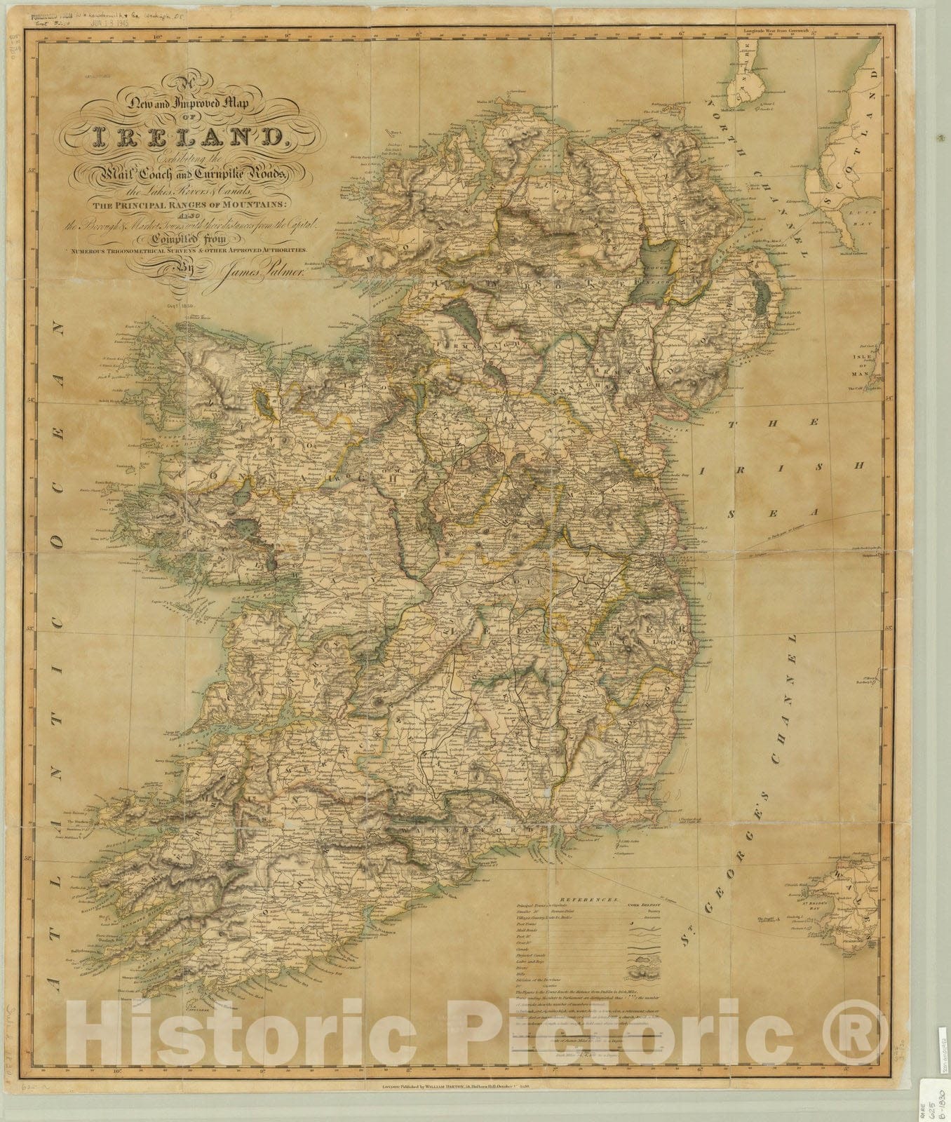 Map : Ireland 1830, Antique Vintage Reproduction – Historic Pictoric