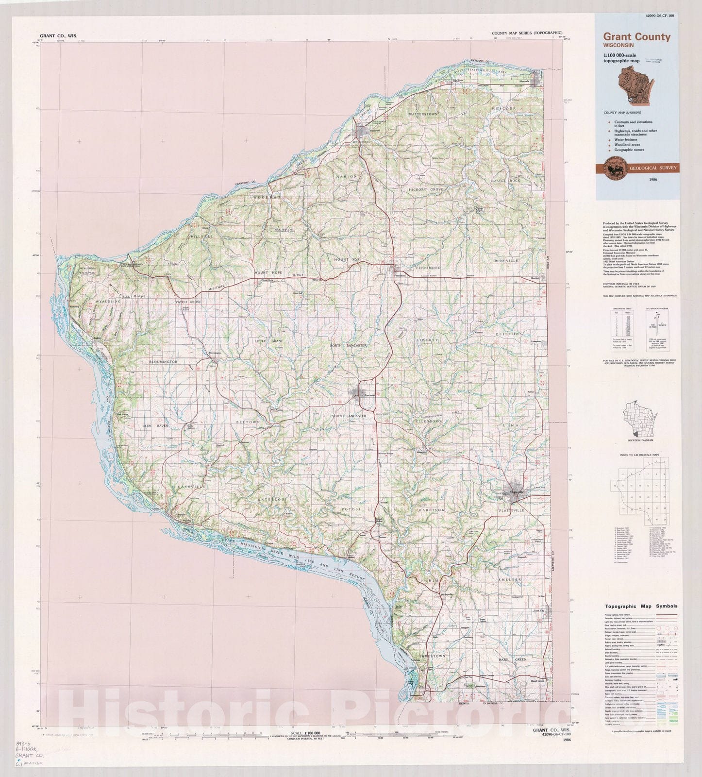 Map : Grant County, Wisconsin 1986, County map series (topographic ...