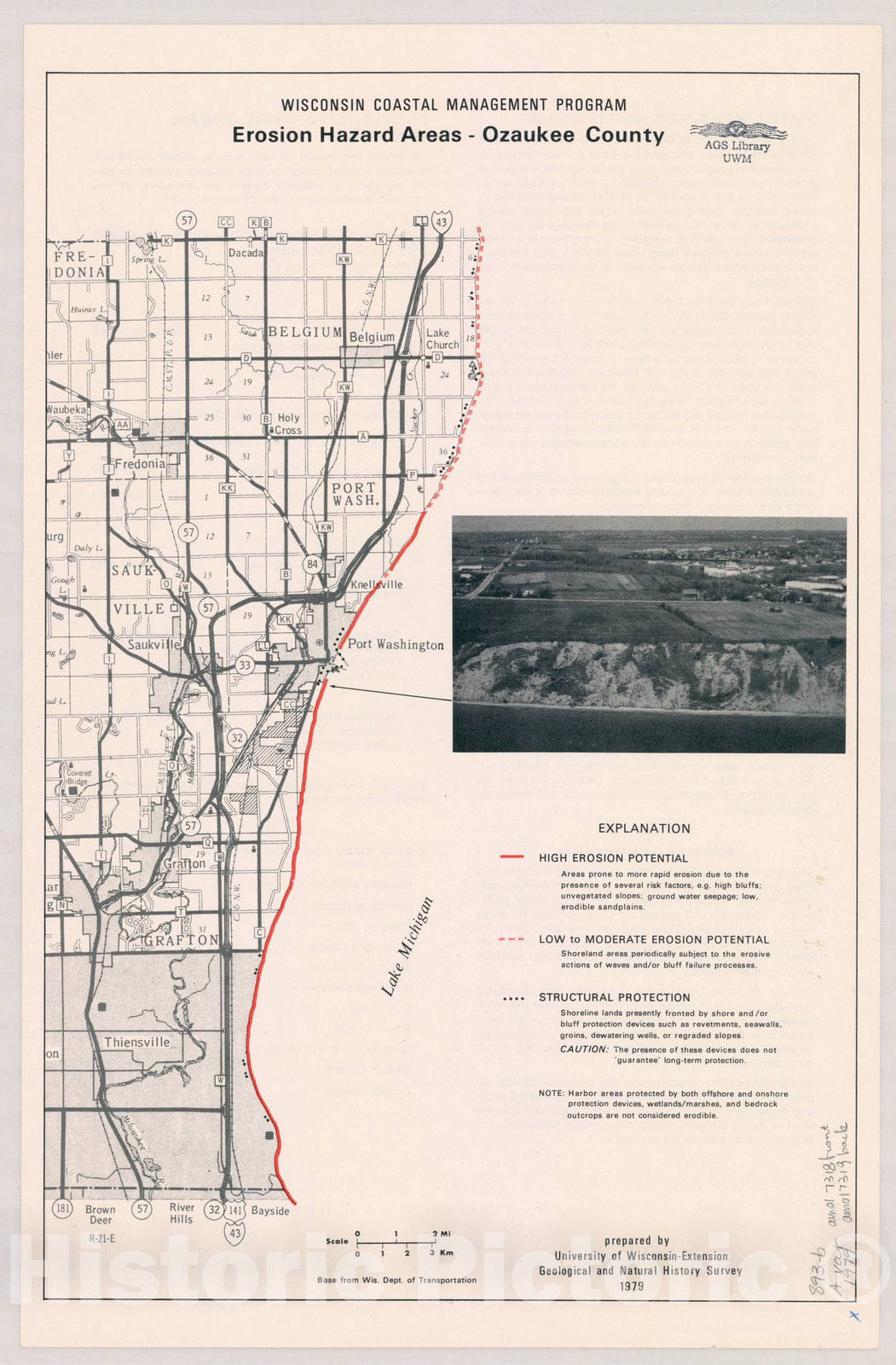 Map : Milwaukee County, Wisconsin 1979 4, Erosion hazard areas , Antiq ...