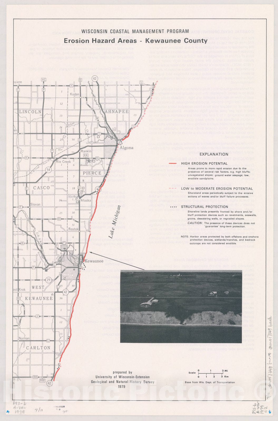 Map : Kewaunee County, Wisconsin 1979 1, Erosion hazard areas , Antiqu ...