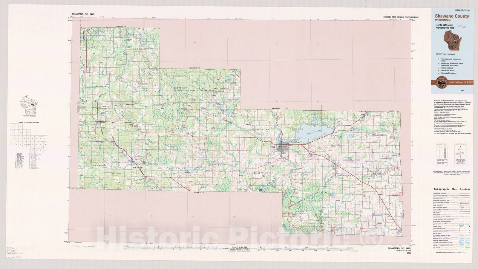 Map : Shawano County, Wisconsin 1986, County map series (topographic ...