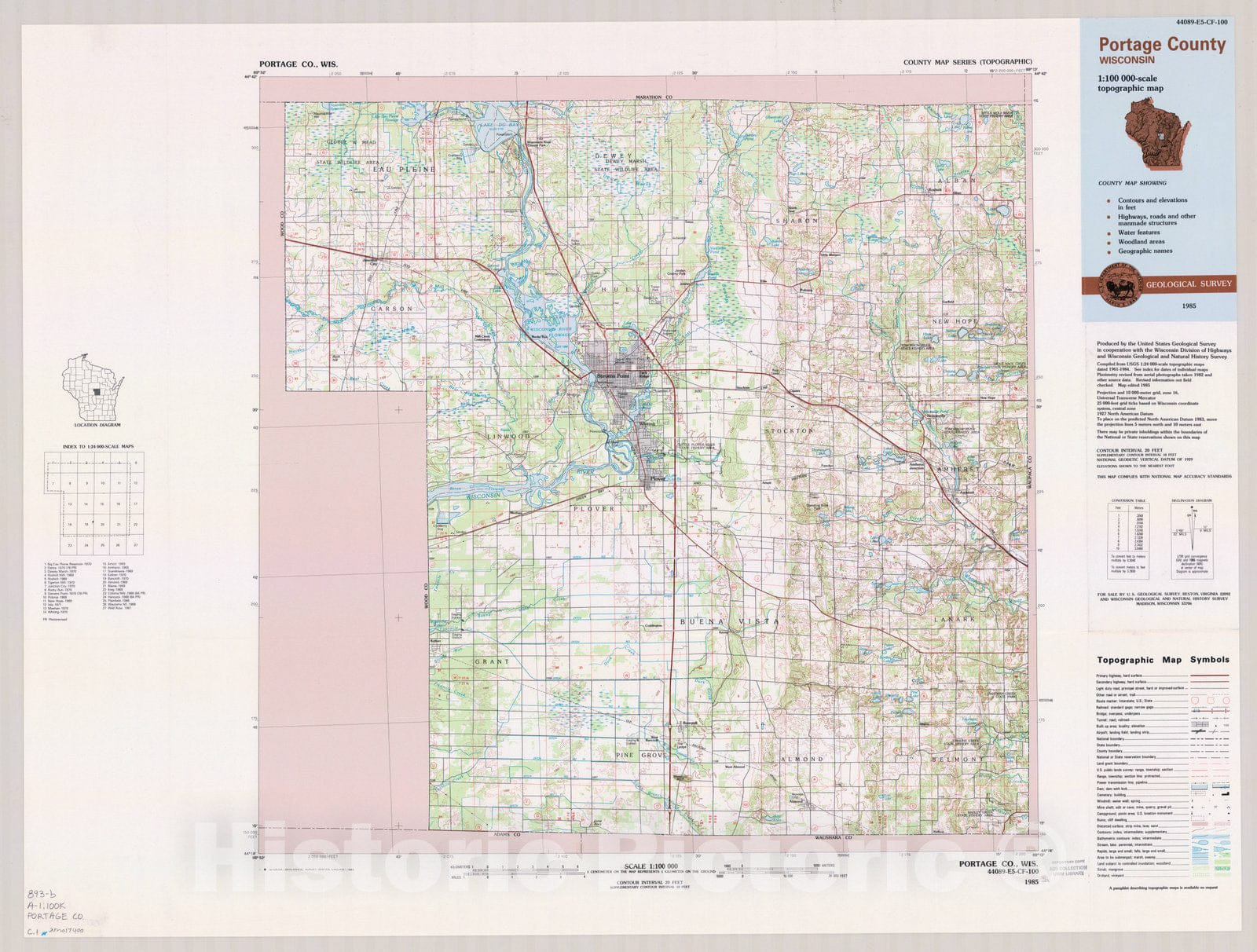 Map : Portage County, Wisconsin 1985, County map series (topographic ...