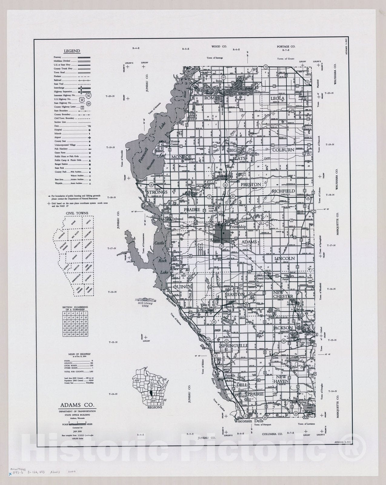 Map : Adams County, Wisconsin 1984, [Wisconsin county transportation m ...