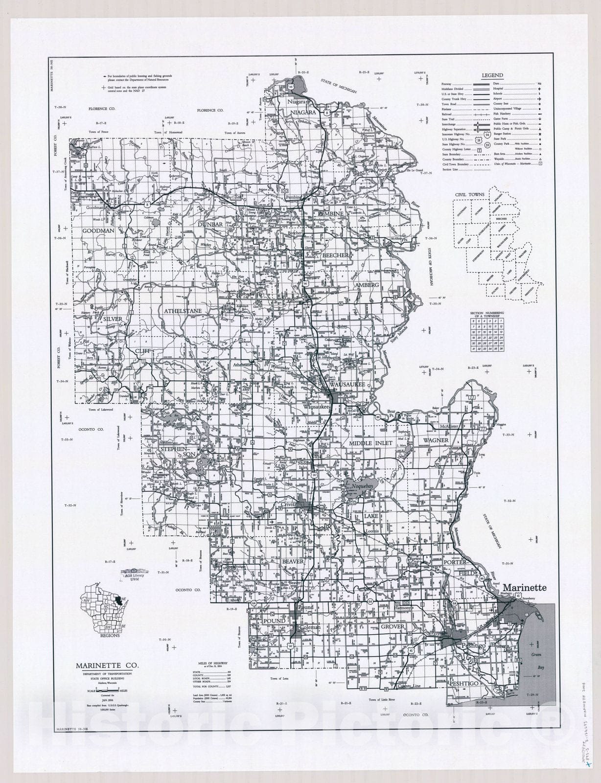 Map : Marinette County, Wisconsin 2006, [Wisconsin county transportati ...