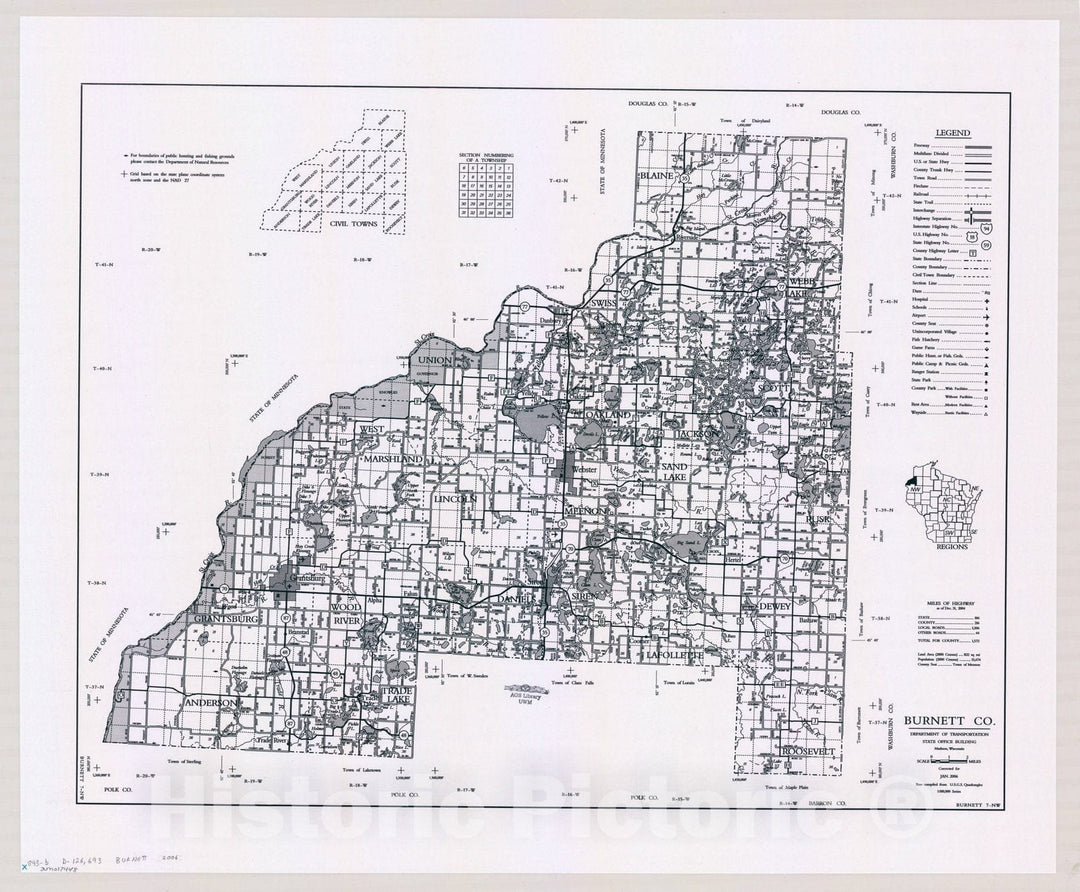 Map : Burnett County, Wisconsin 1984 1, [Wisconsin county transportati ...
