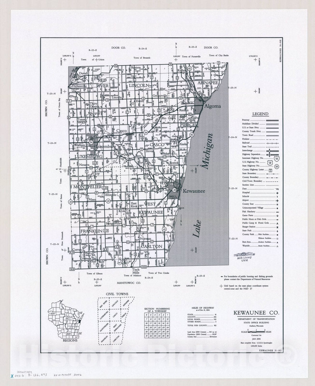 Map : Kewaunee County, Wisconsin 2006, [Wisconsin county transportatio ...
