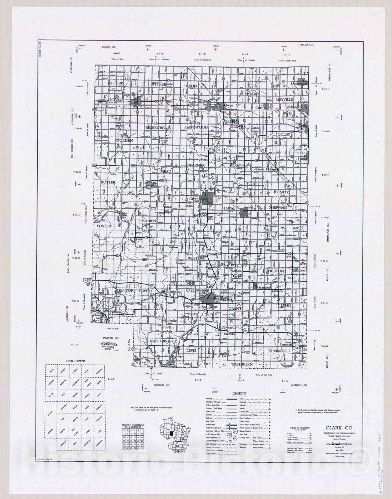 Map : Clark County, Wisconsin 1984 1, [Wisconsin county transportation ...