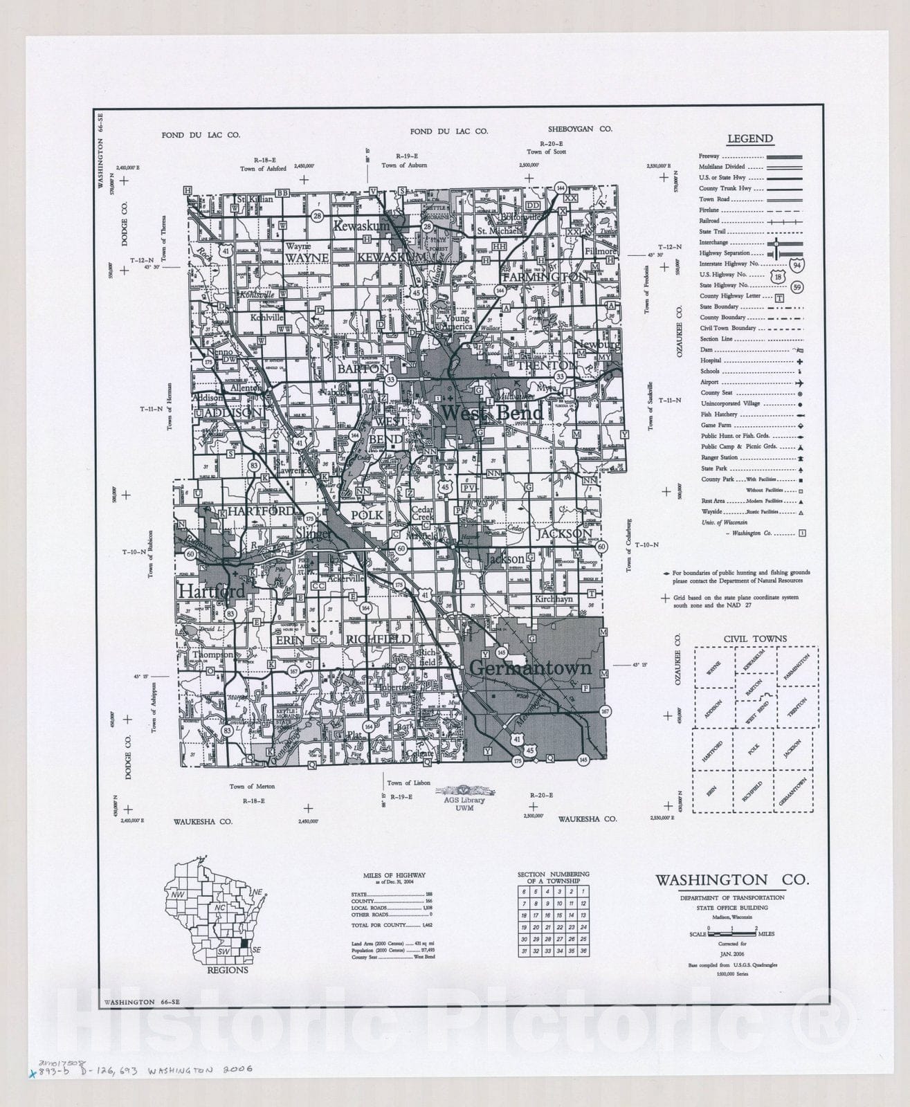 Map : Washington County, Wisconsin 2006, [Wisconsin county transportat ...