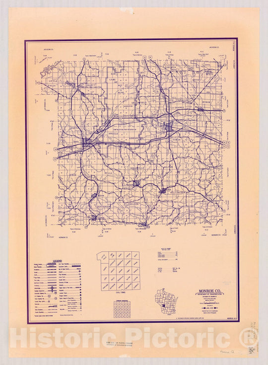 Map : Monroe County, Wisconsin 1972-1976, [Wisconsin county transporta ...
