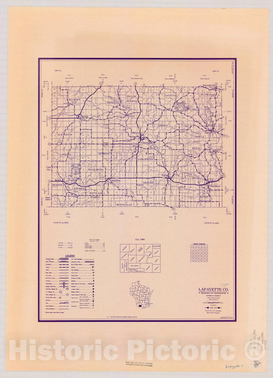 Map : Lafayette County, Wisconsin 1972-1976, [Wisconsin county transpo ...