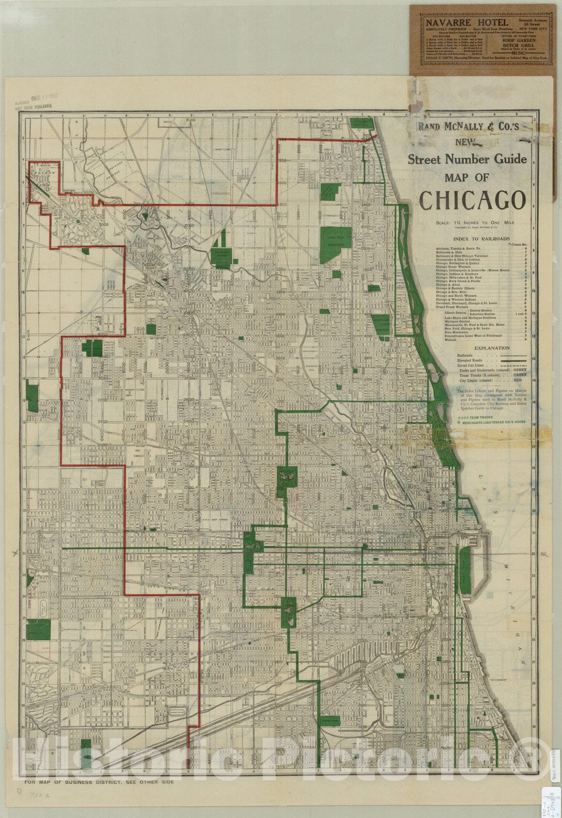 Map : Chicago, Illinois 1916, Rand McNally & Co.'s new street number g ...