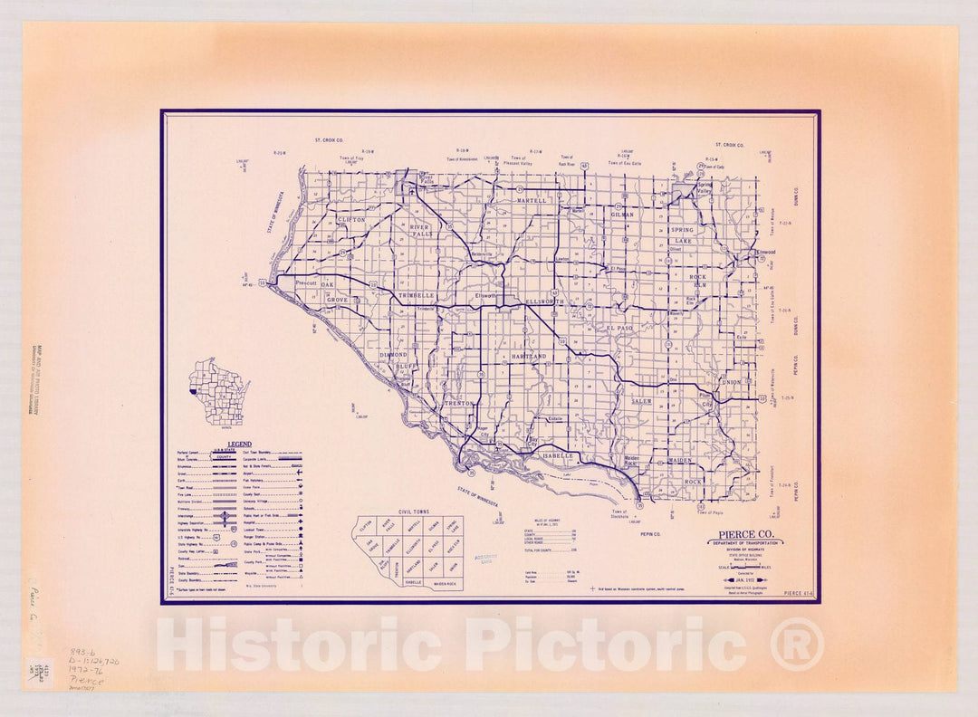 Map : Pierce County, Wisconsin 1972-1976, [Wisconsin county transporta ...