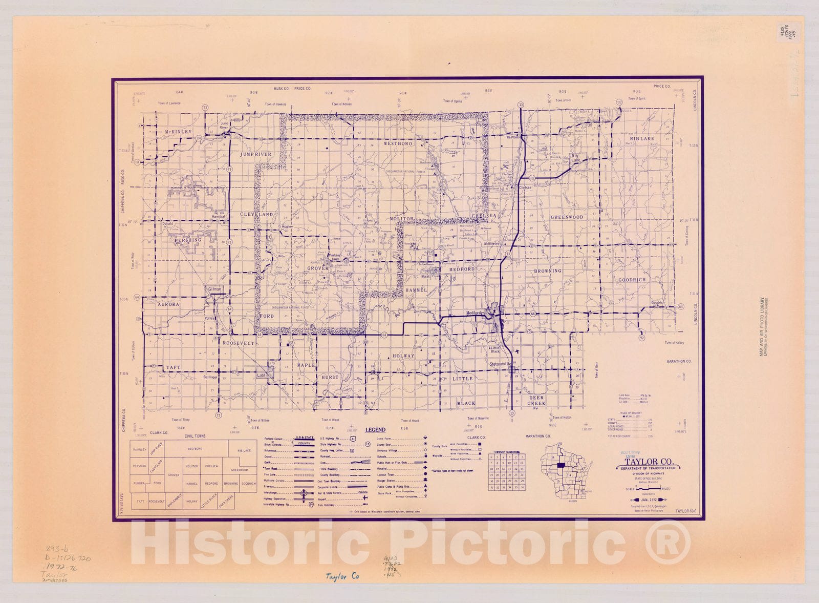 Map : Taylor County, Wisconsin 1972-1976, [Wisconsin county transporta ...