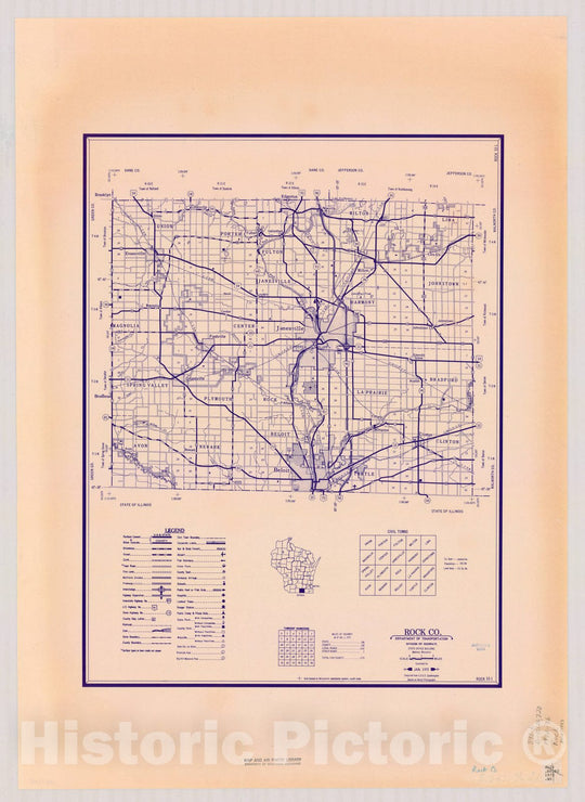 Map : Rock County, Wisconsin 1972-1976, [Wisconsin county transportati ...
