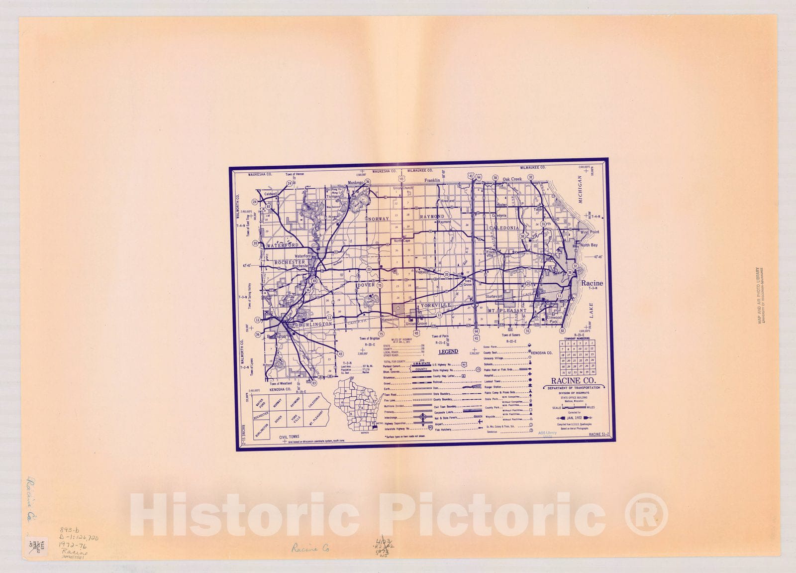 Map : Racine County, Wisconsin 1972-1976, [Wisconsin county transporta ...