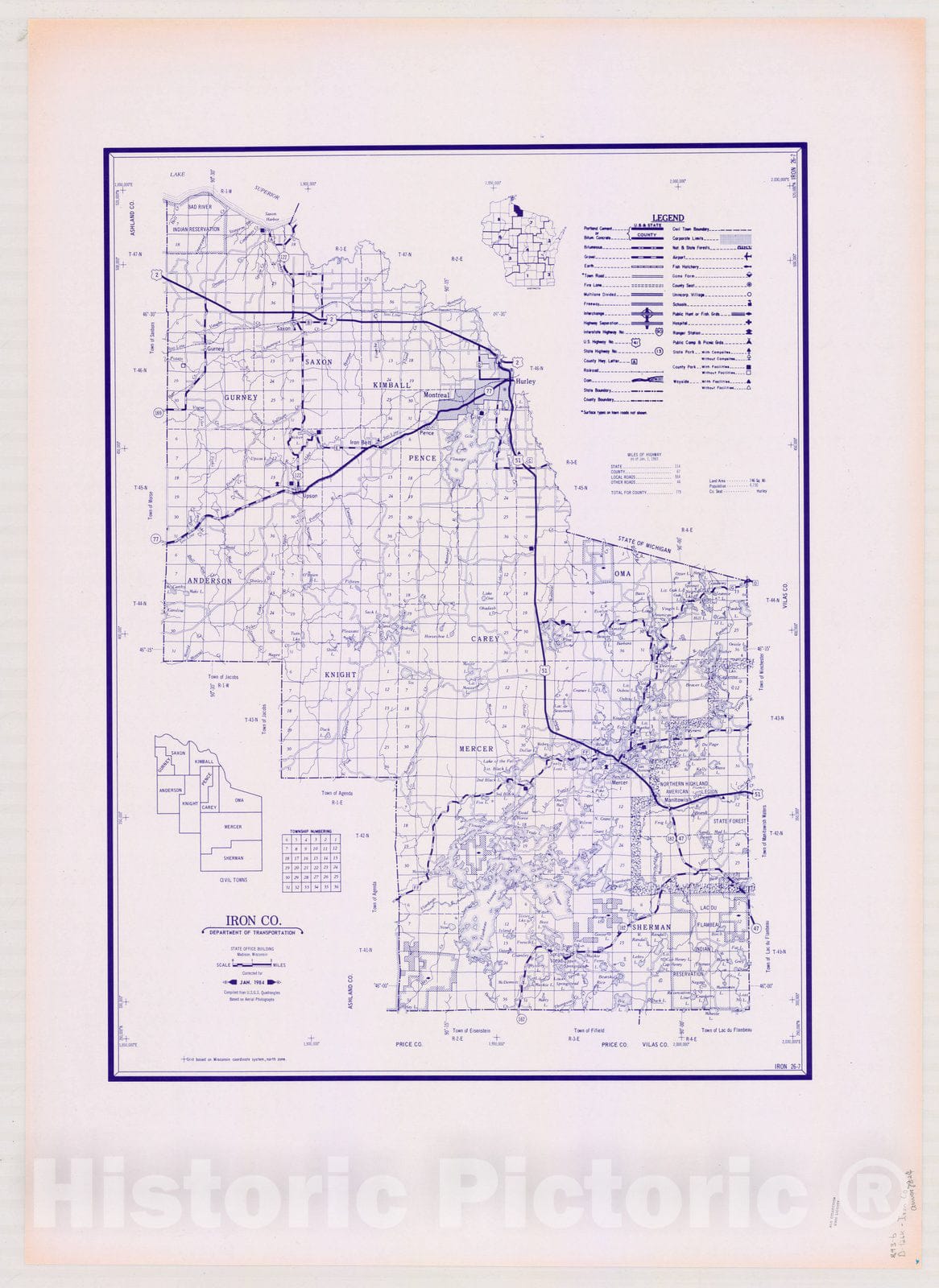 Map : Iron County, Wisconsin 1984 2, [Wisconsin county transportation ...