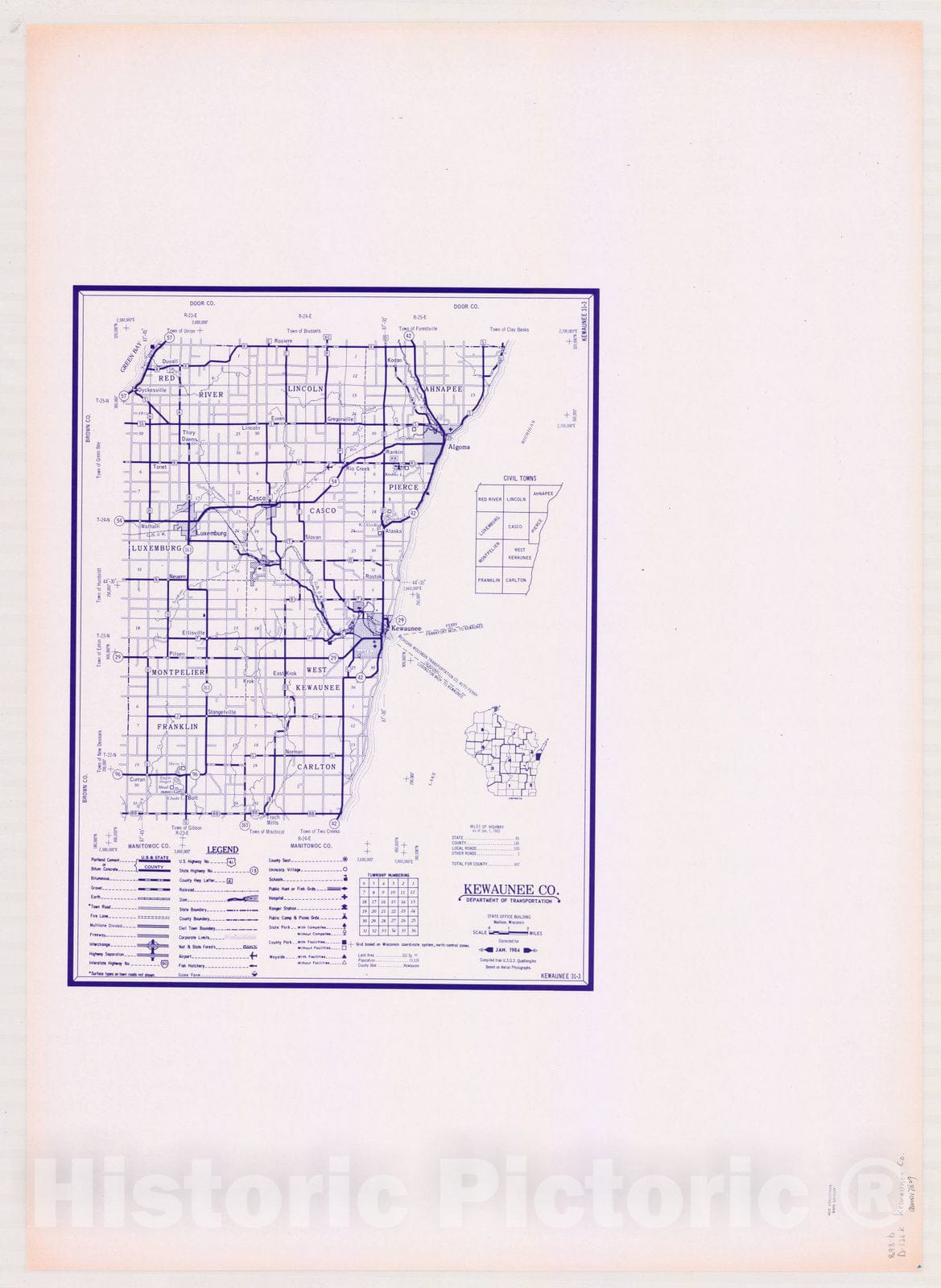 Map : Kewaunee County, Wisconsin 1984, [Wisconsin county transportatio ...