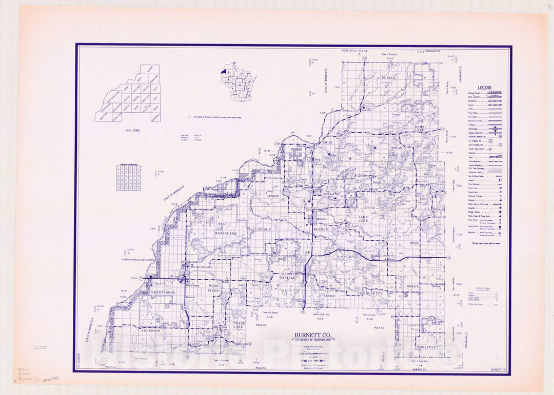 Map : Burnett County, Wisconsin 1984 2, [Wisconsin county transportati ...