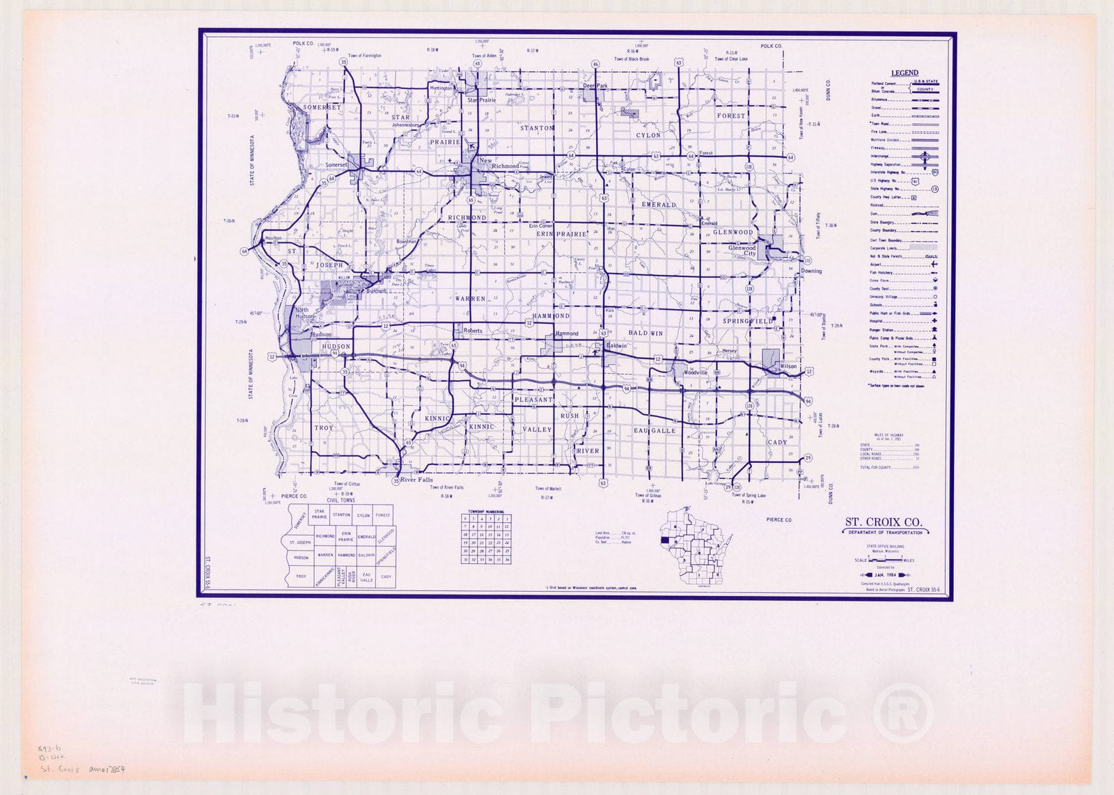 Map : St. Croix County, Wisconsin 1984, [Wisconsin county transportati ...