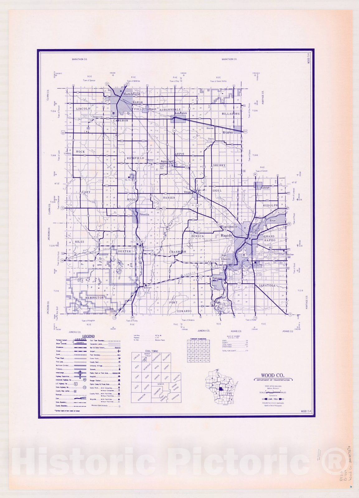 Map : Wood County, Wisconsin 1984, [Wisconsin county transportation ma ...