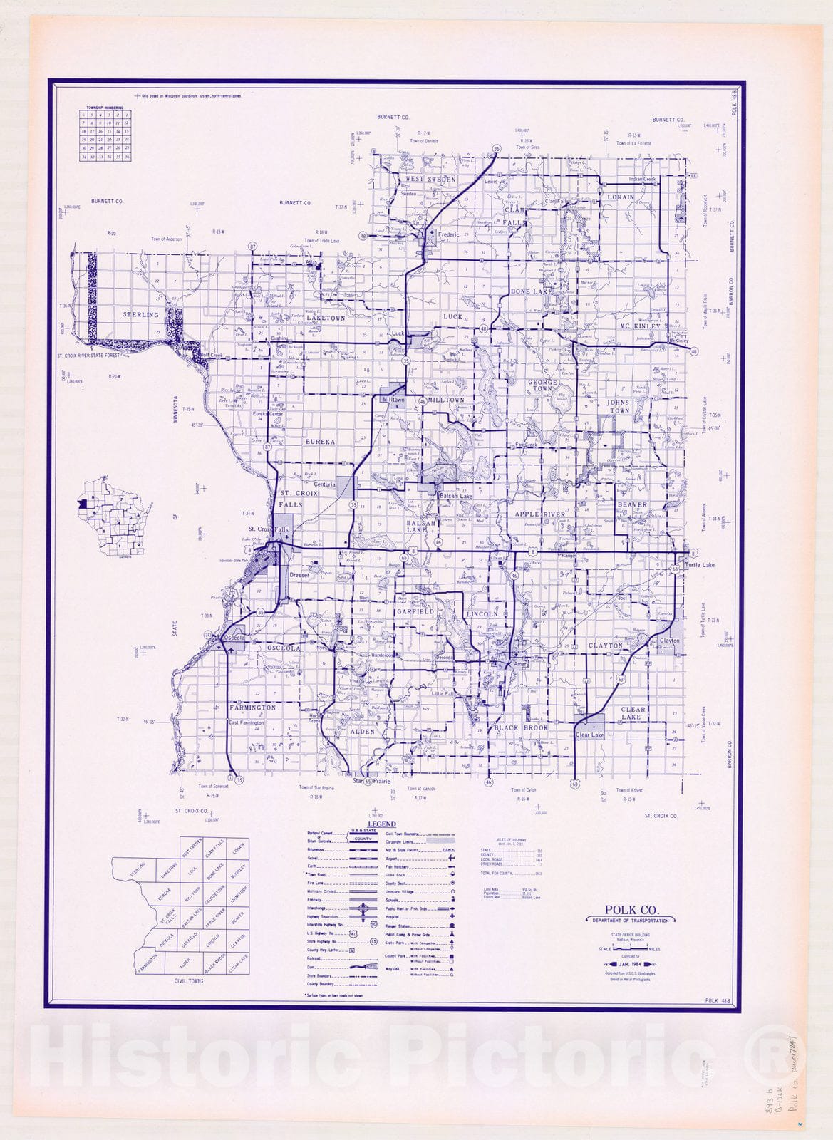 Map : Polk County, Wisconsin 1984, [Wisconsin county transportation ma ...