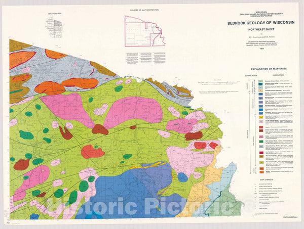 Map : Wisconsin 1988 4, Bedrock geology of Wisconsin : west-central sh ...