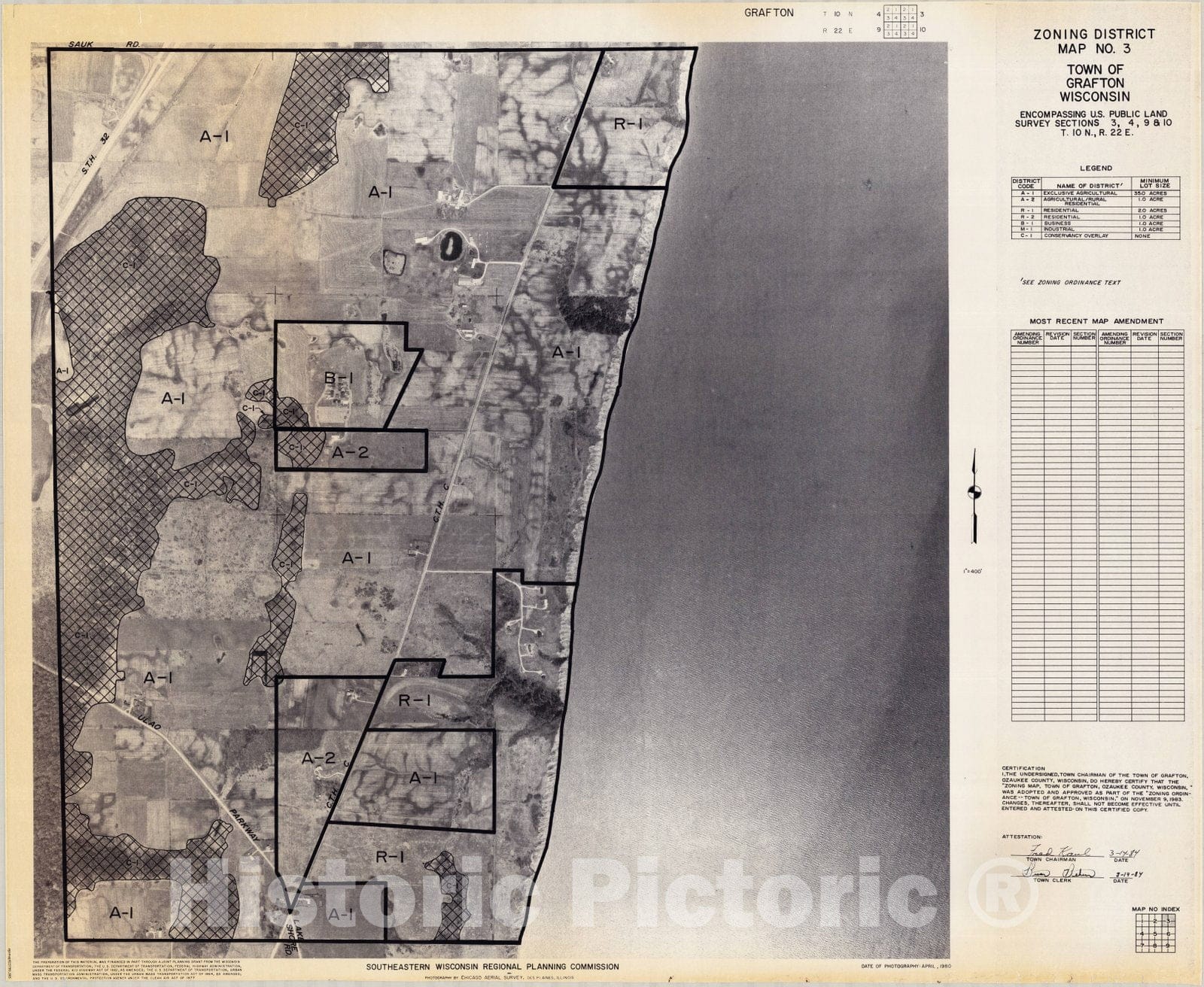 Map : Grafton, Wisconsin 1984 3, Zoning District map ... Town of Graft ...