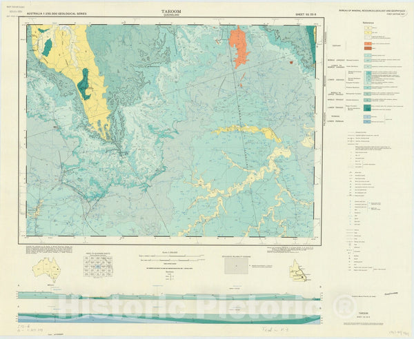 Map : Taroom, Queensland, Australia 1967, Australia 1:250,000 geologic ...