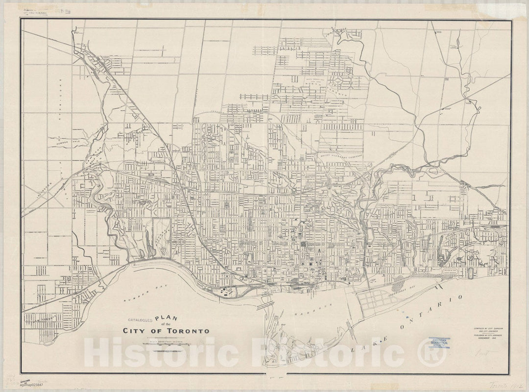 Map : Toronto, Ontario, Canada 1912, Plan of the city of Toronto , Ant ...