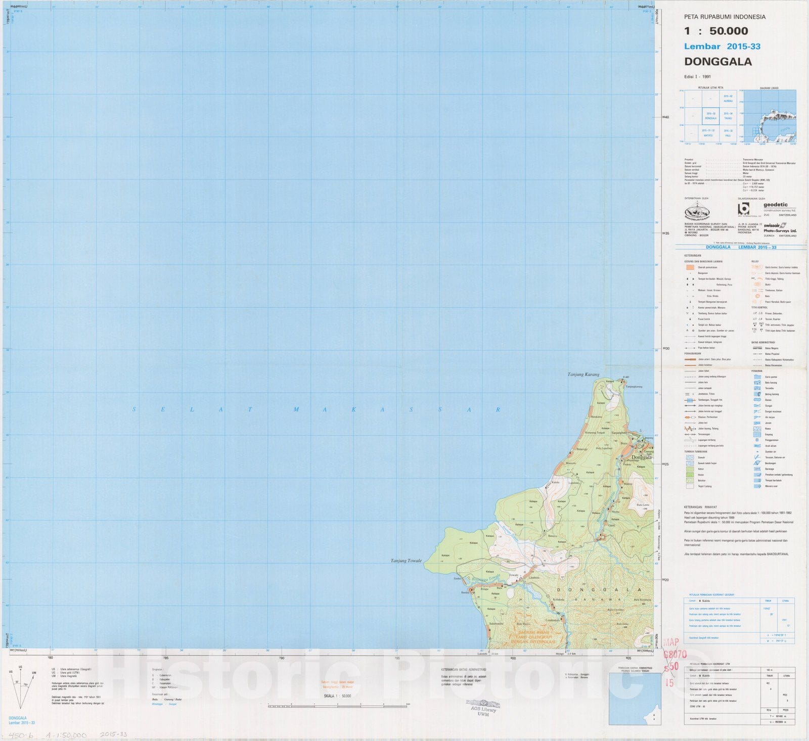 Map : Donggala, Indonesia 1991, Peta rupabumi Indonesia, 1:50,000 , An ...