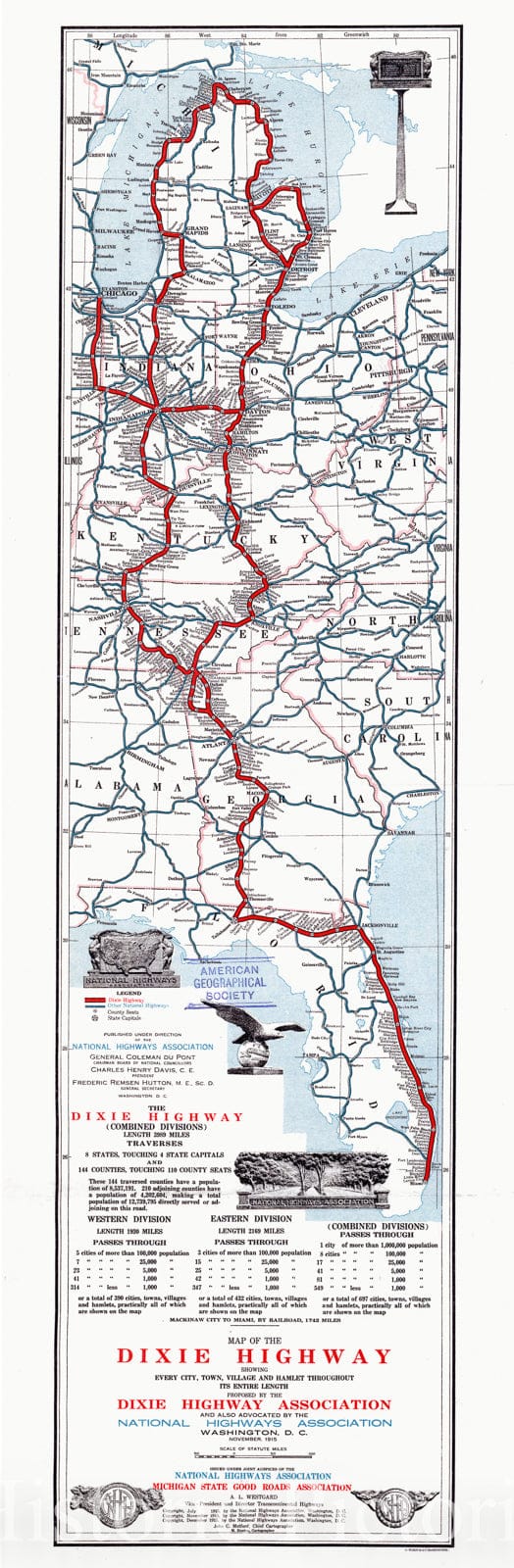 Map : Dixie Highway 1915, Map of the Dixie Highway : showing every cit ...