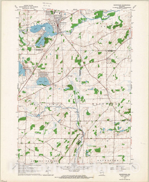 Map : Mukwonago, Wisconsin 1960, Mukwonago quadrangle, Wisconsin 7.5 m ...