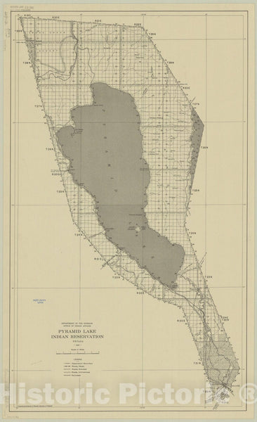 Map : Pyramid Lake, Nevada 1940, Pyramid Lake Indian Reservation, Neva ...