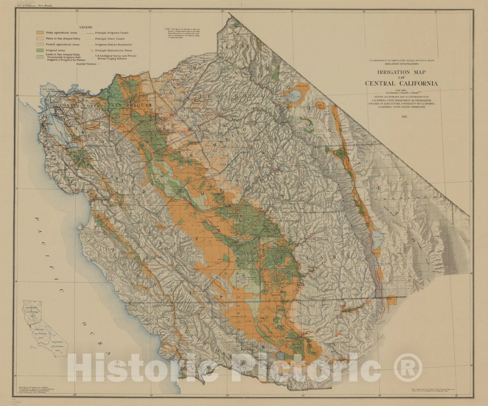 Map : California 1922, irrigation map 2, Irrigation map of [California ...