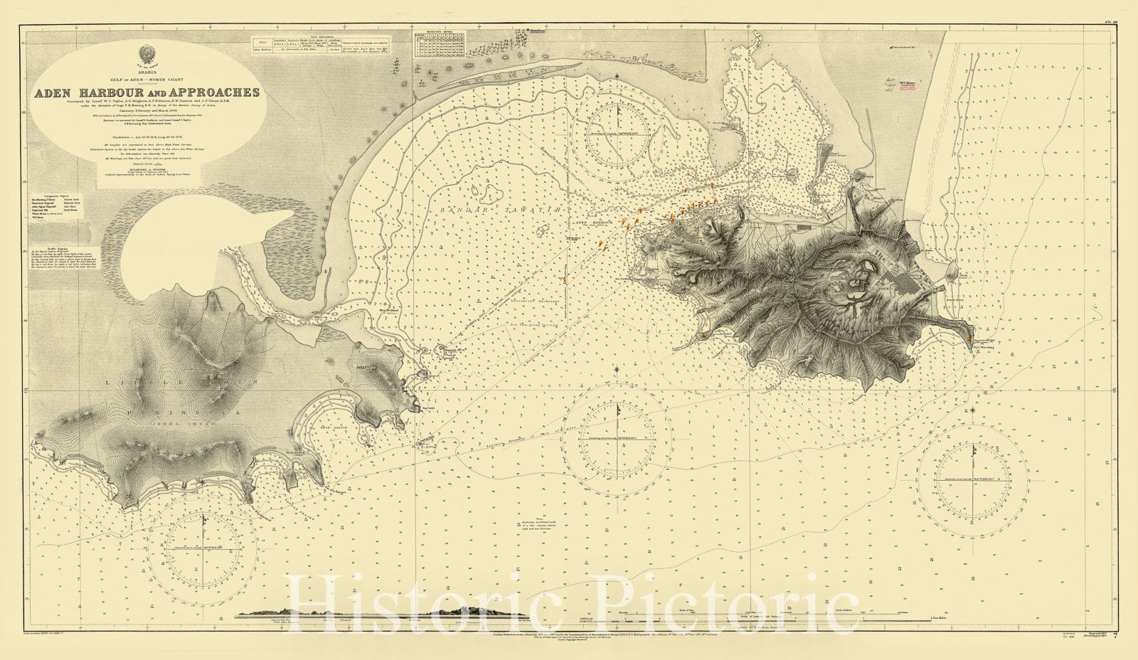 Map : Gulf of Aden 1938, Arabia, Gulf of Aden-North Coast, Aden Harbou ...