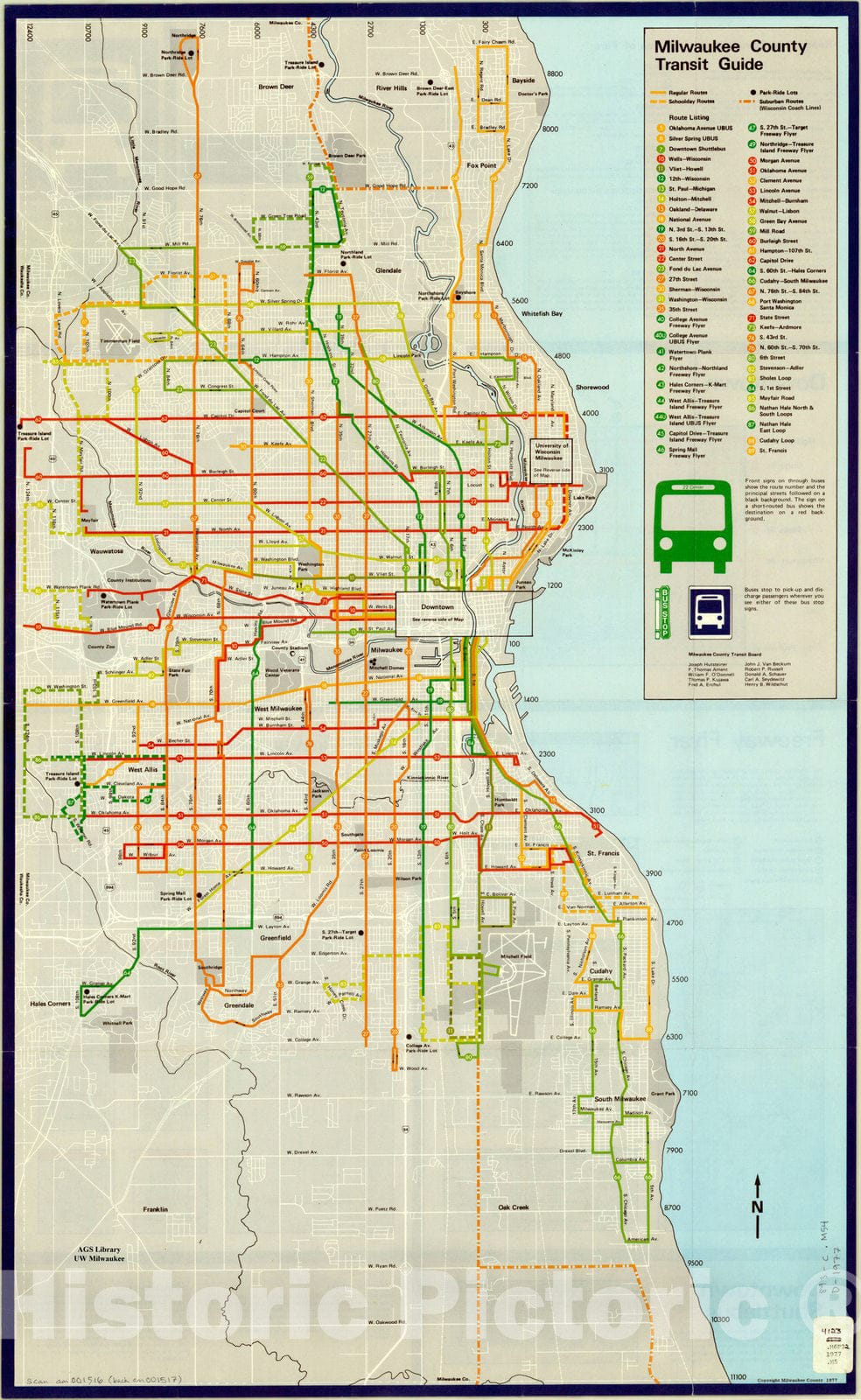 Map : Milwaukee County transit guide 1977, Milwaukee County transit gu ...