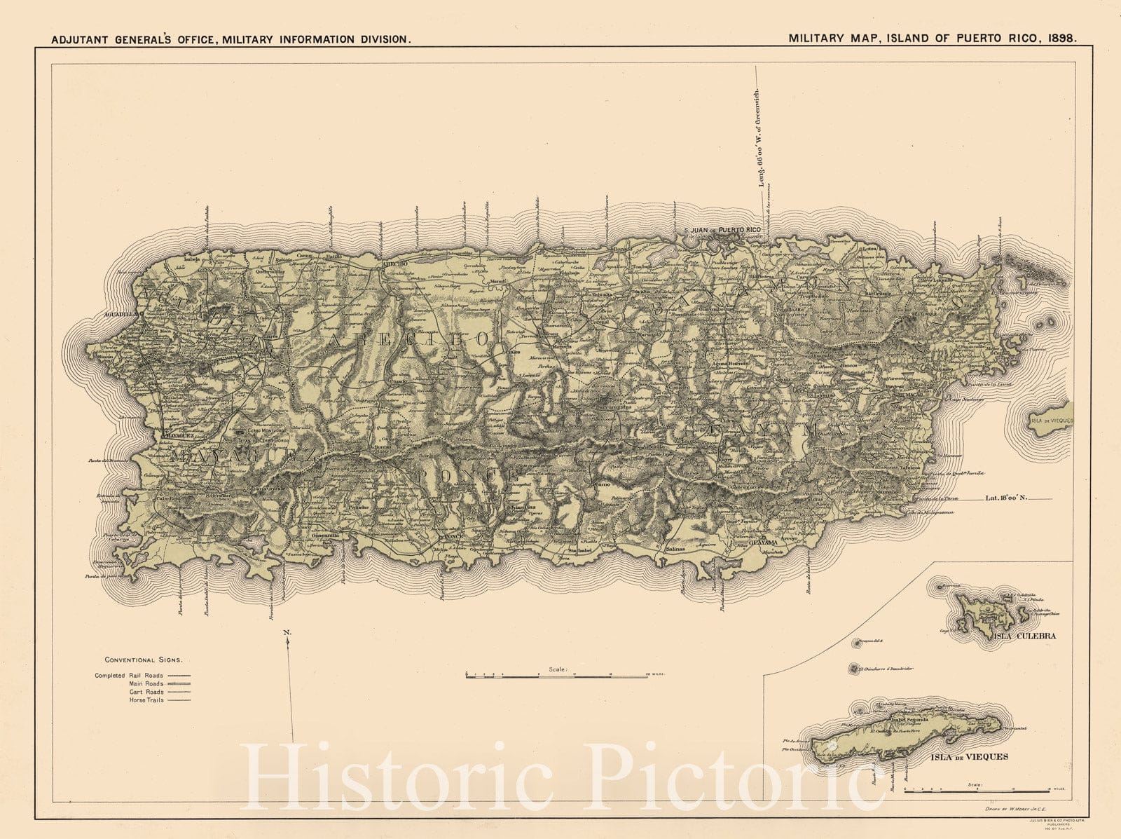 Map : Puerto Rico 1898, Military map, Island of Puerto Rico, 1898 , An ...
