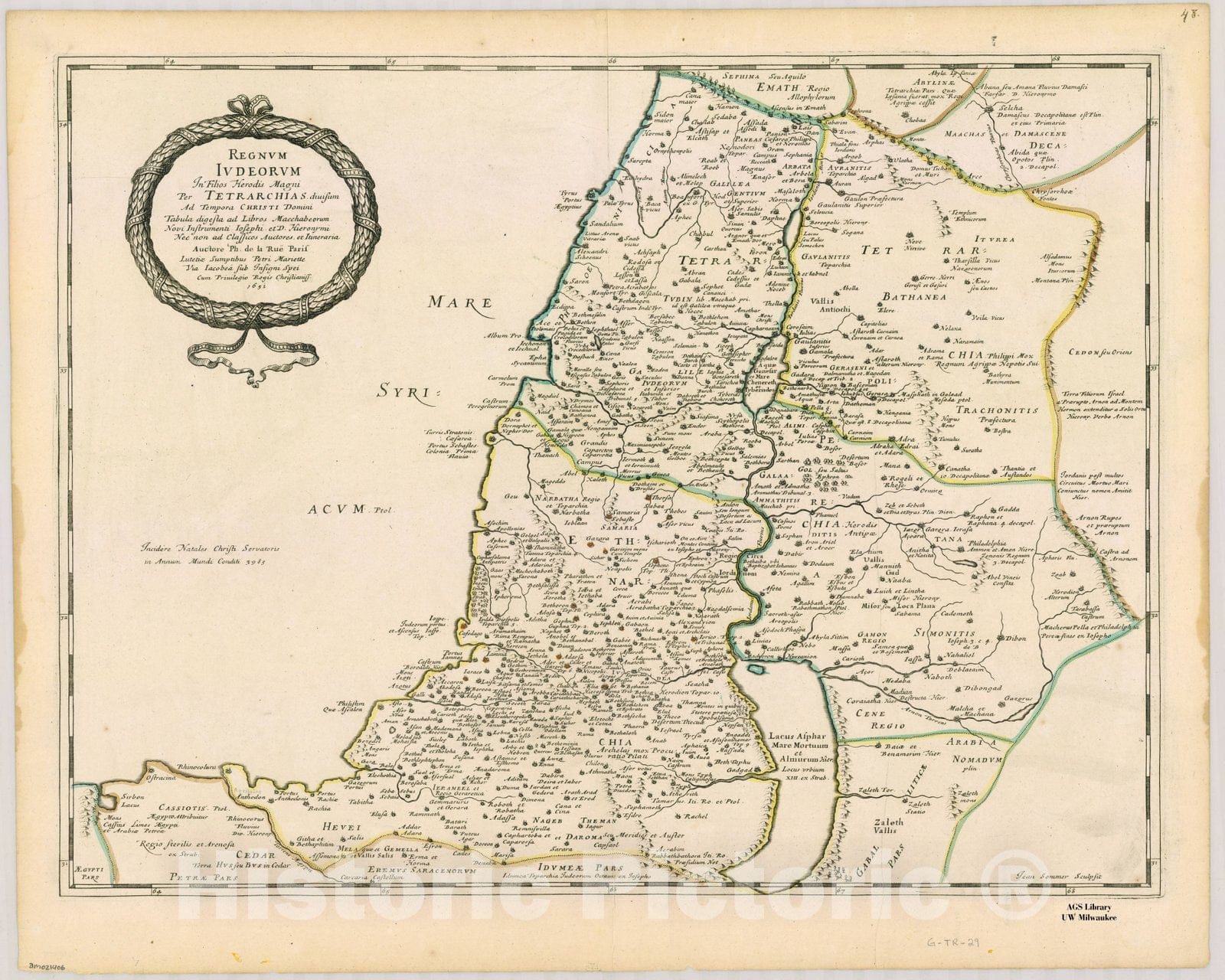 Map : Holy Land Maps #52, Regnum Iudeorum in filios Herodis Magni per ...