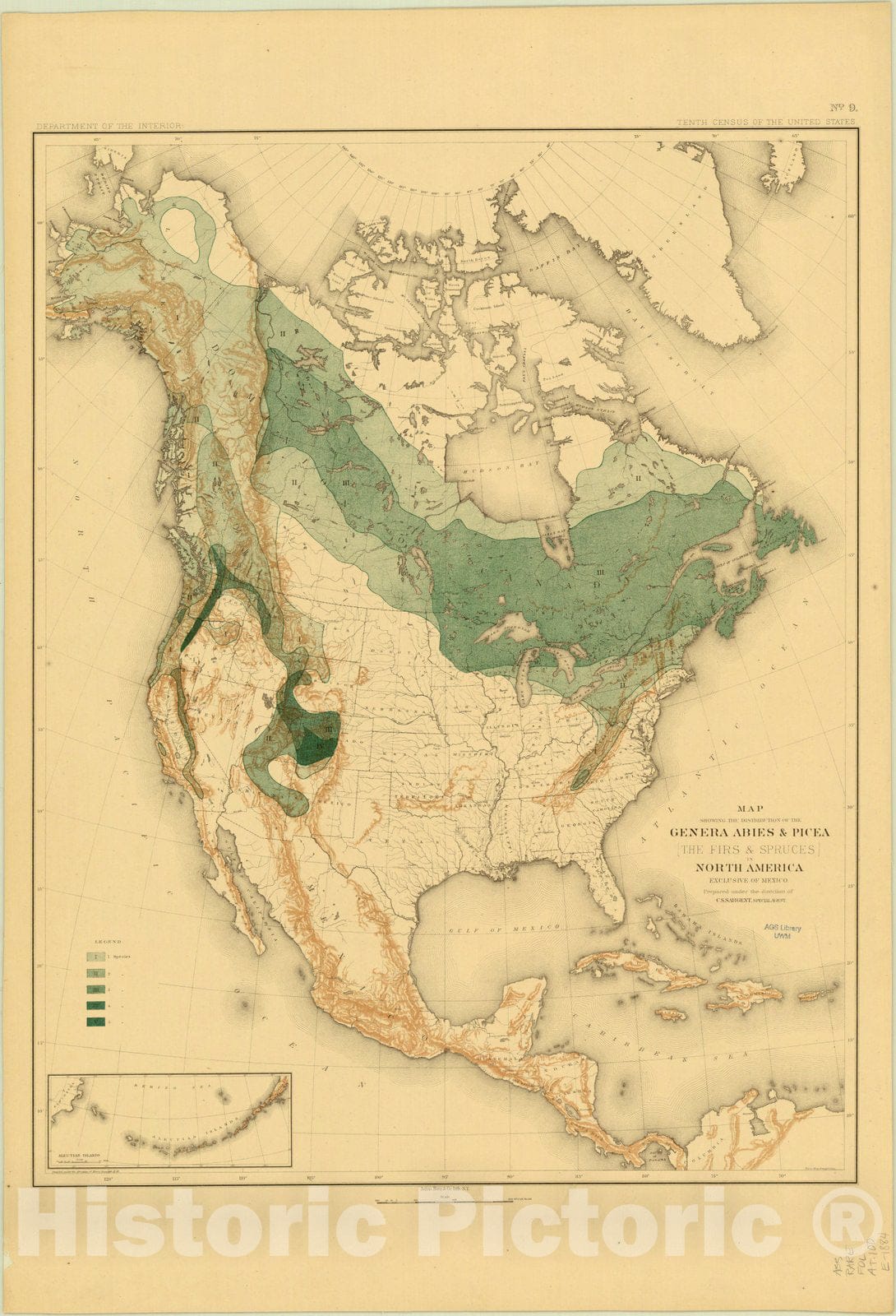 Map : North America Forest Trees 1884 14, Sixteen maps accompanying Re ...