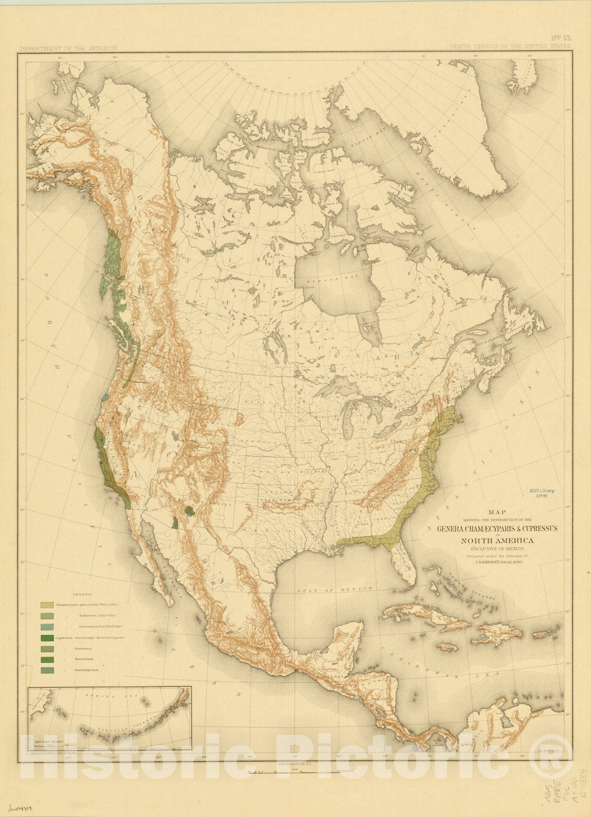 Map : North America Forest Trees 1884 16, Sixteen maps accompanying Re ...