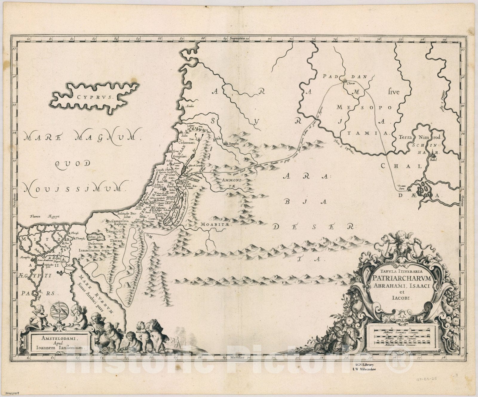 Map : Holy Land Maps #57, Tabula Itineraria Patriarcharum Abrahami, Is ...