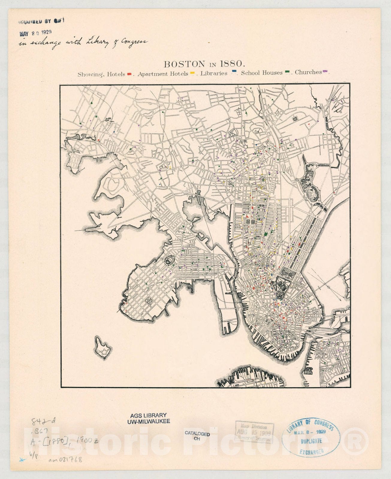 Map : Boston, Massachusetts 1880 1900 5, Boston in 1880, Antique Vinta ...