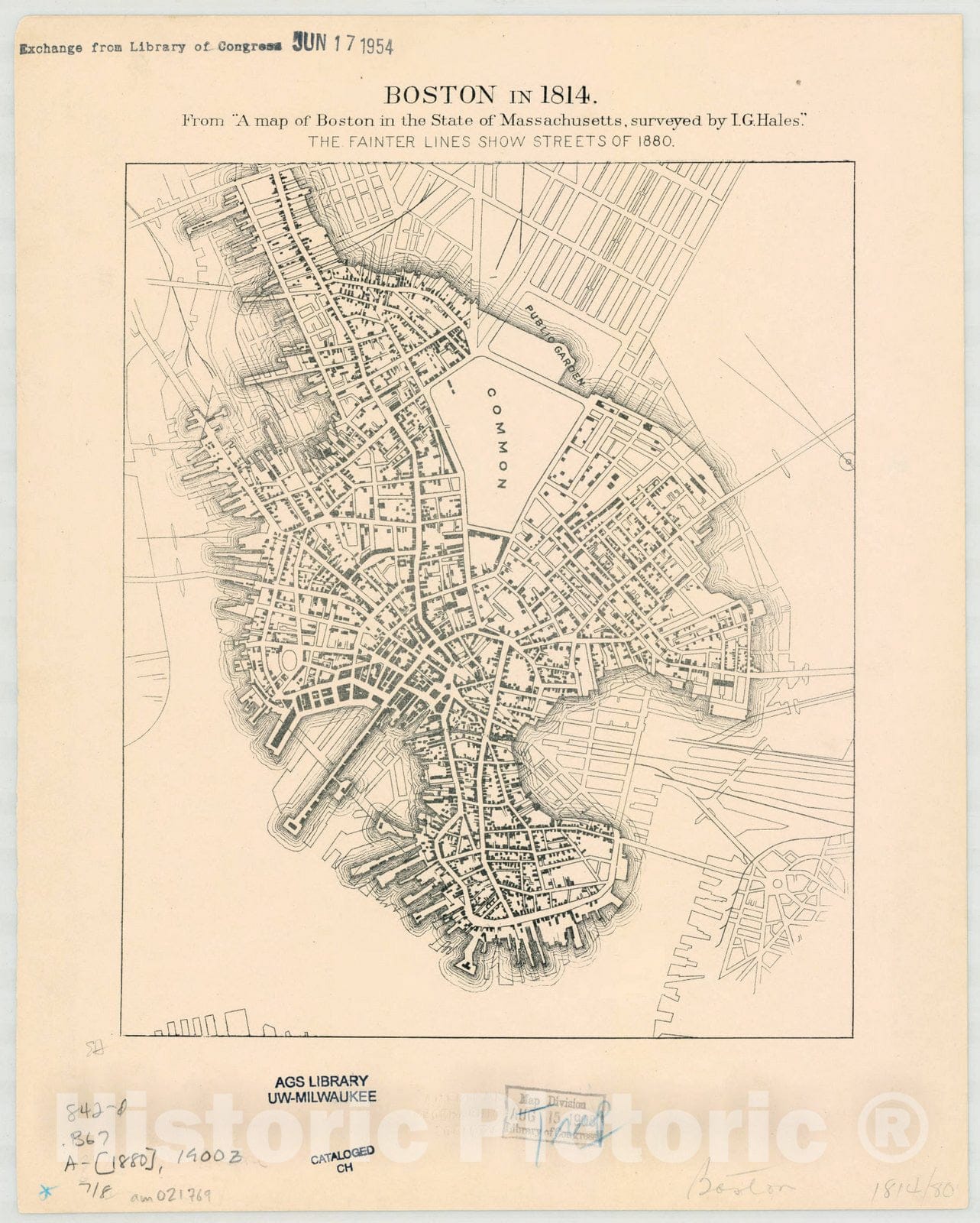 Map : Boston, Massachusetts 1880 1900 6, Boston in 1880, Antique Vinta ...