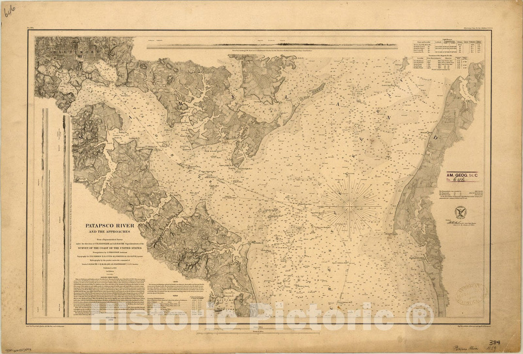 Map : Patapsco River, Maryland 1859, Patapsco River and the approaches ...