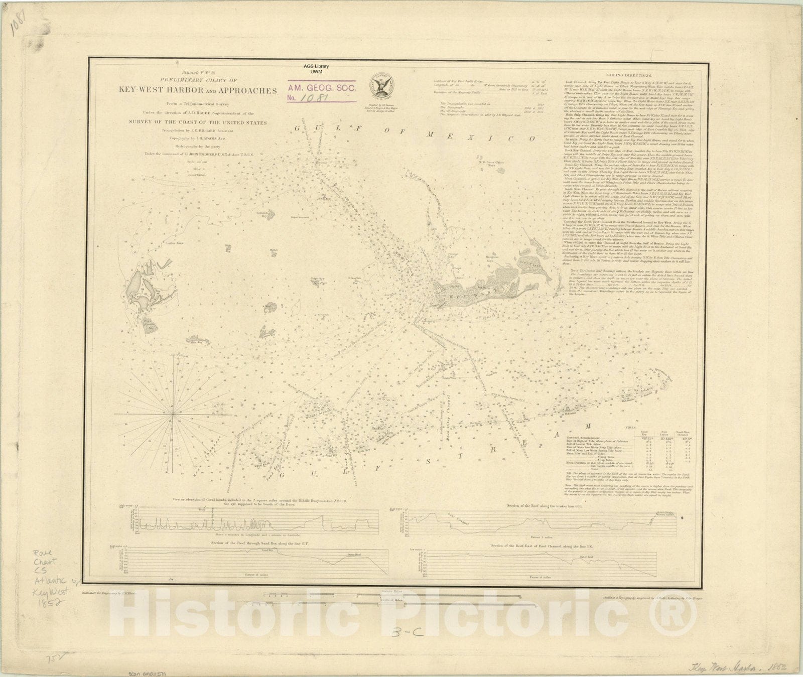 Map : Key West Harbor, Florida 1852, Preliminary chart of Key West Har ...